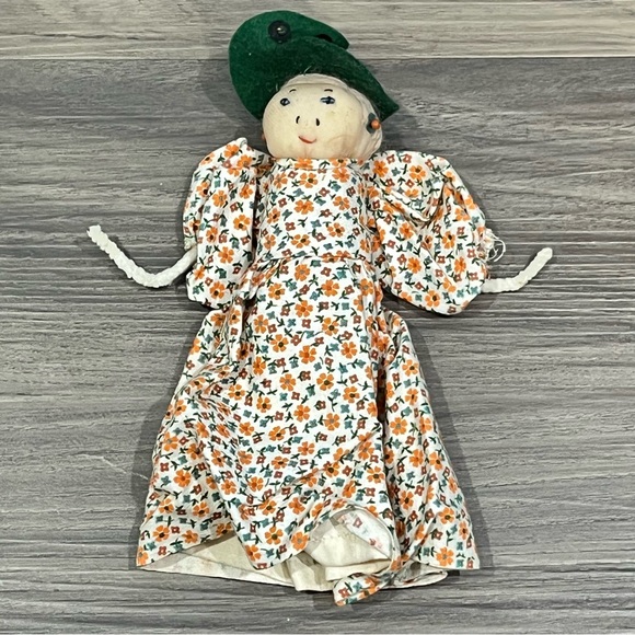 Vintage | Other | Vintage Handmade Clothespin Doll Stocking Face Pipe ...